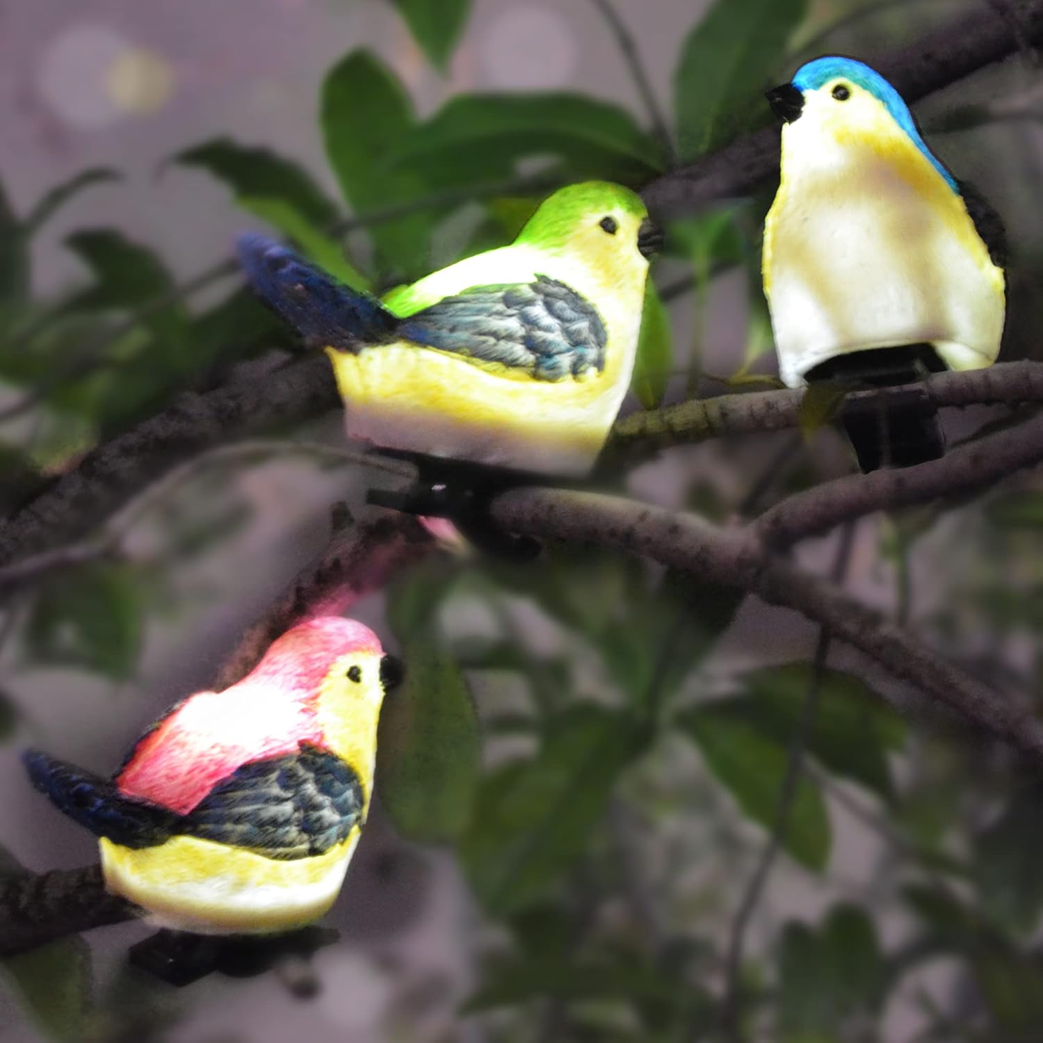 SOLAHOMF Solar Outdoor Decoration Lights,Resin Lights Bird Shaped ...