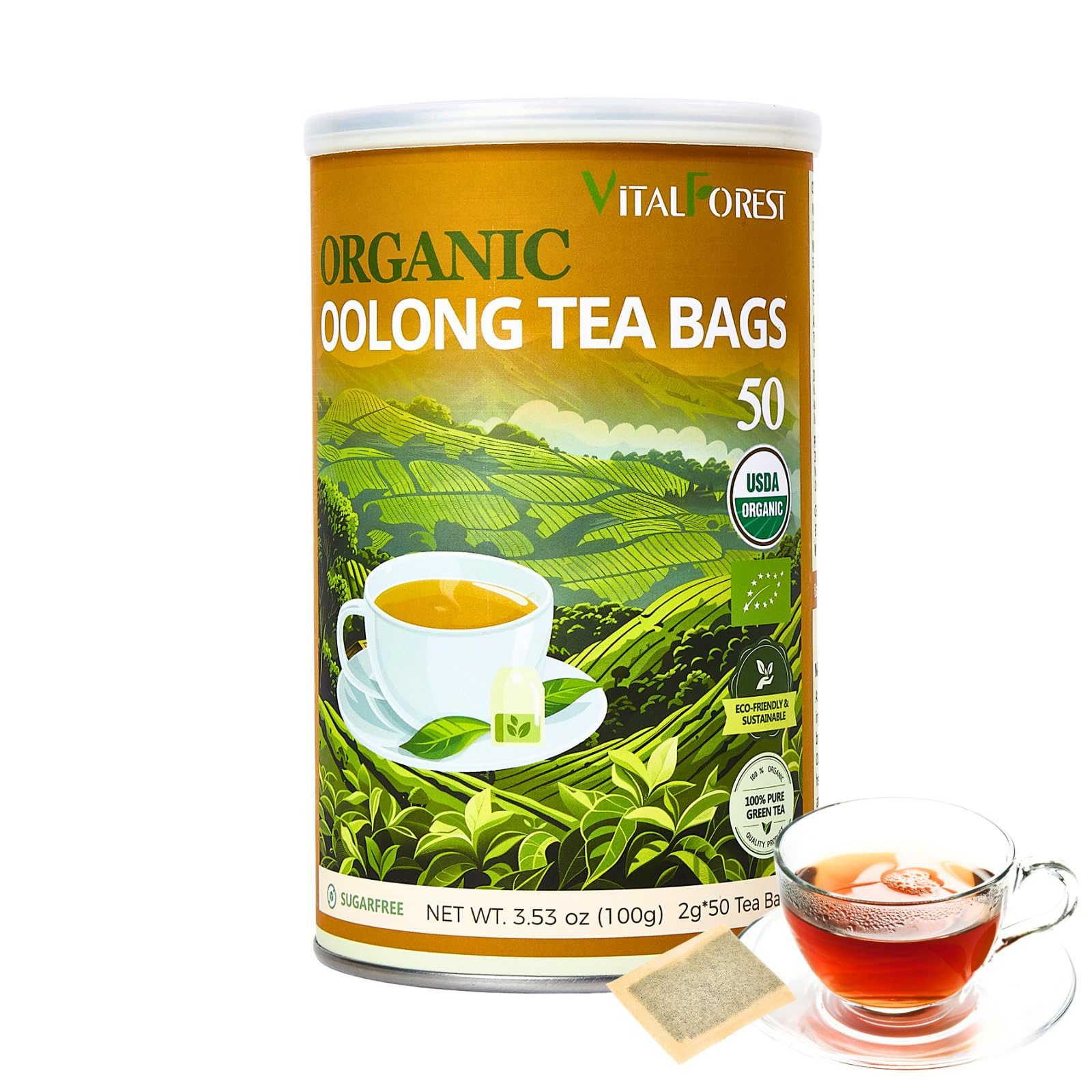 Amazon.com : Organic Oolong Tea Bags, 50 Count, Unbleached, ECO ...