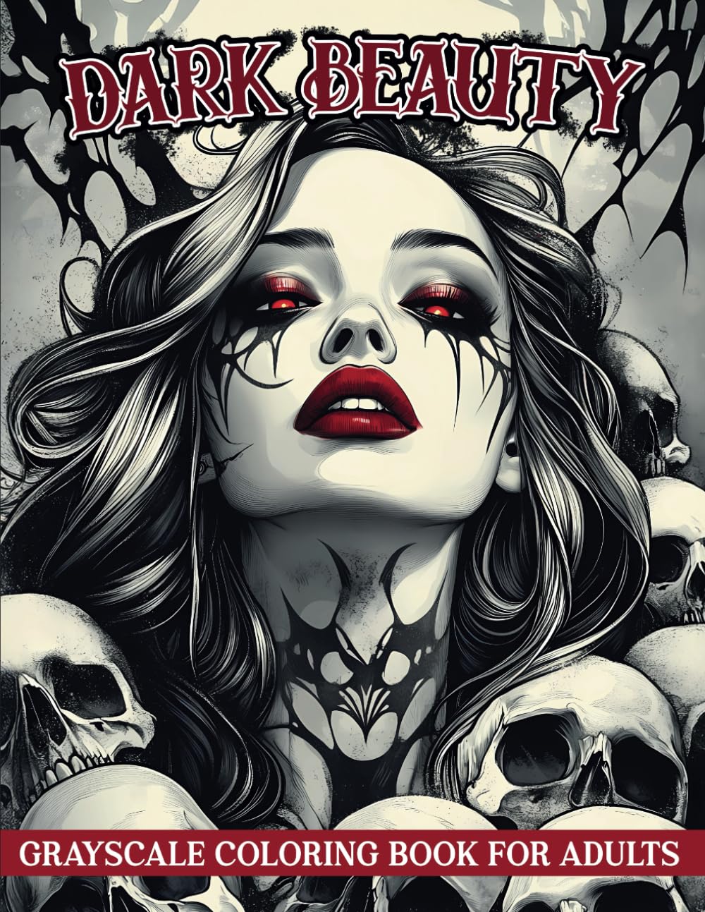 Dark Beauty Grayscale Coloring Book for Adults: Horror Coloring Book ...