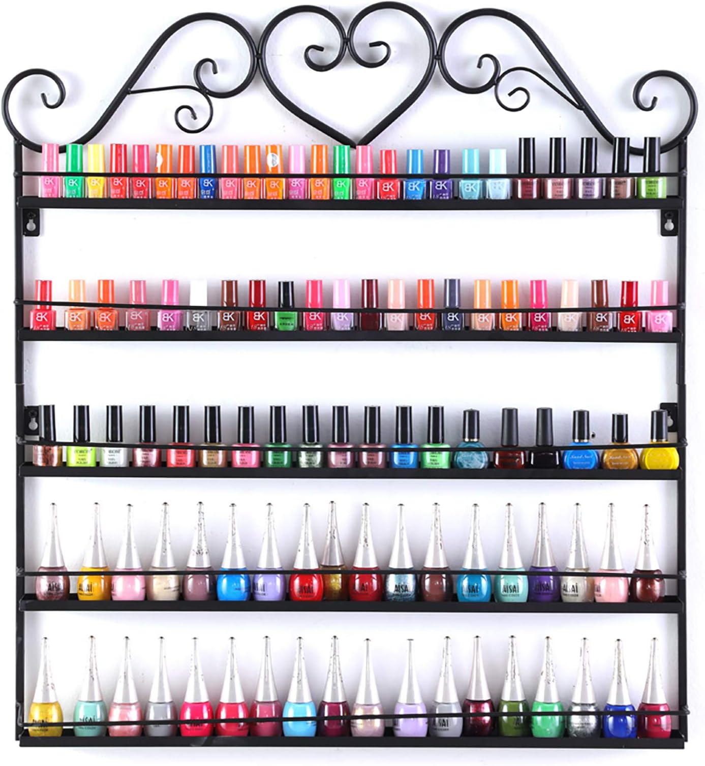 Amazon.com: DAZONE Nail Polish Wall Rack Organizer Holds 50 Bottles ...