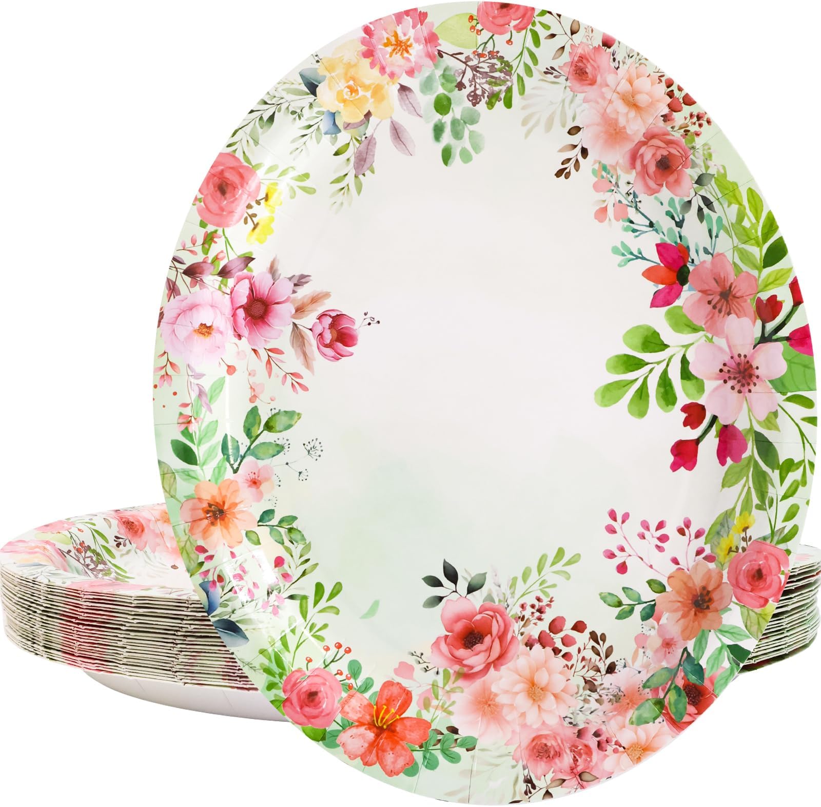 Amazon.com: Generic AnyDesign Spring Paper Plates Oval Wildflower ...
