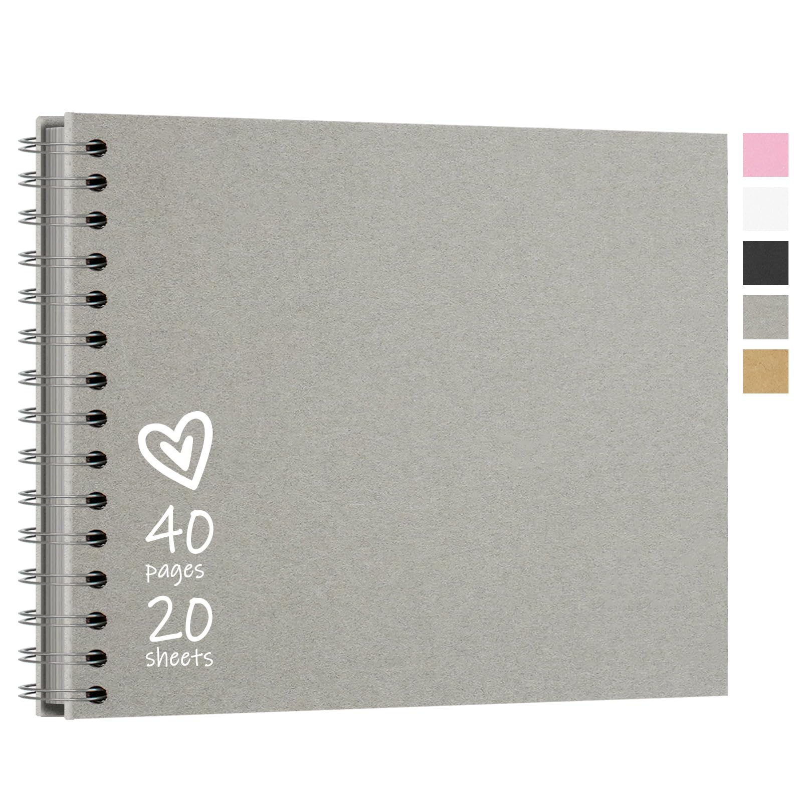 Vienrose 28 x 20.5 cm Scrapbook 40 Pages Photo Album, Hard Cover Kraft ...
