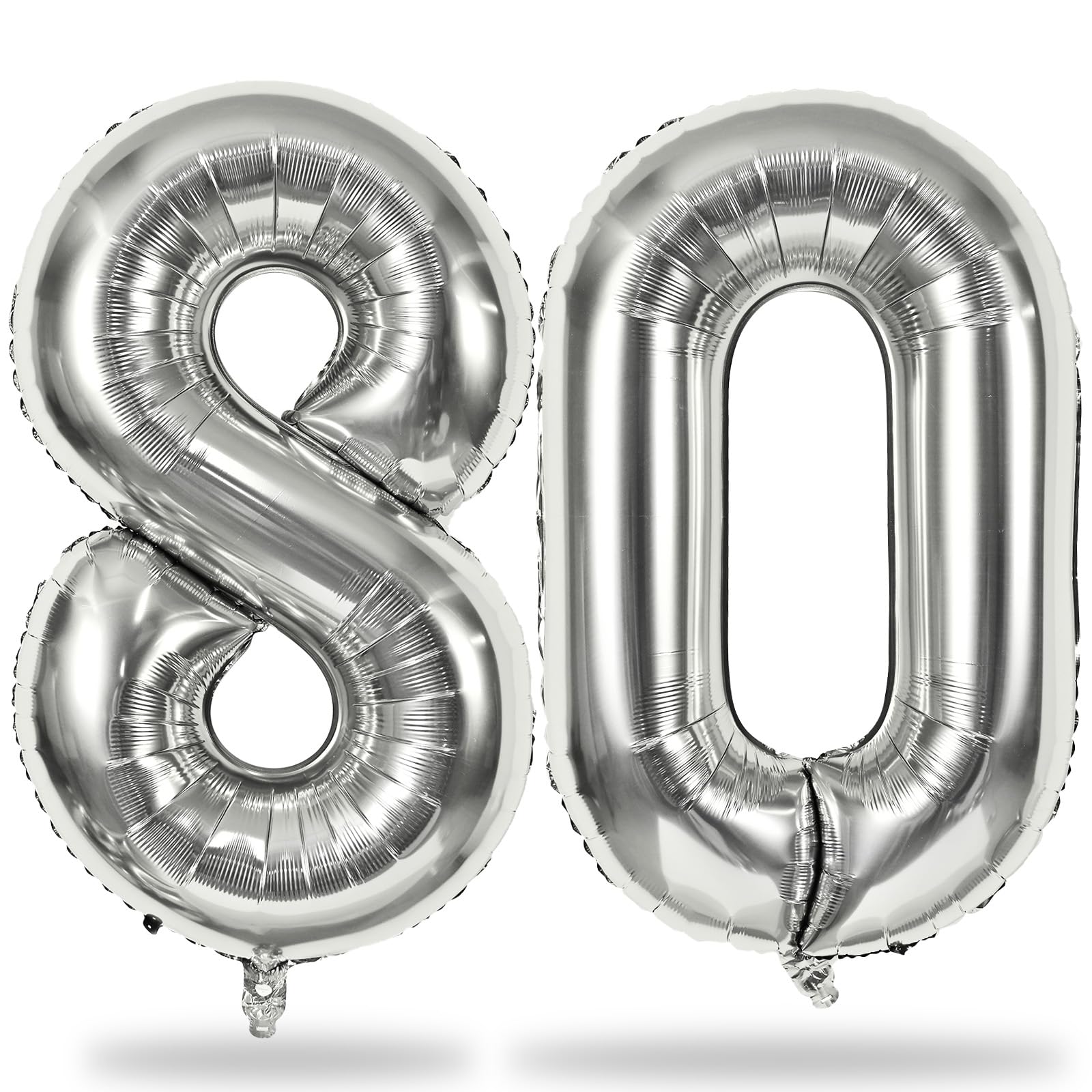 Amazon.com: Silver 80th Birthday Balloons for Men, 40 Inch Mylar Self ...