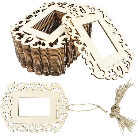 Amazon.com: 18 Pieces Wood Frames for Crafts Unfinished Wood Frames DIY ...
