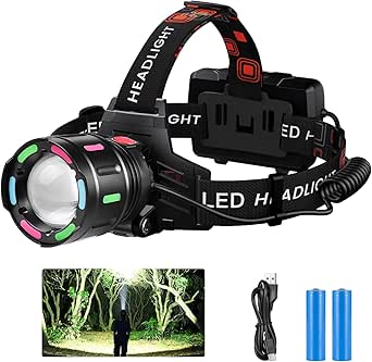 Amazon.com : LED Rechargeable Headlamp, 90°Angle Head Lights for ...