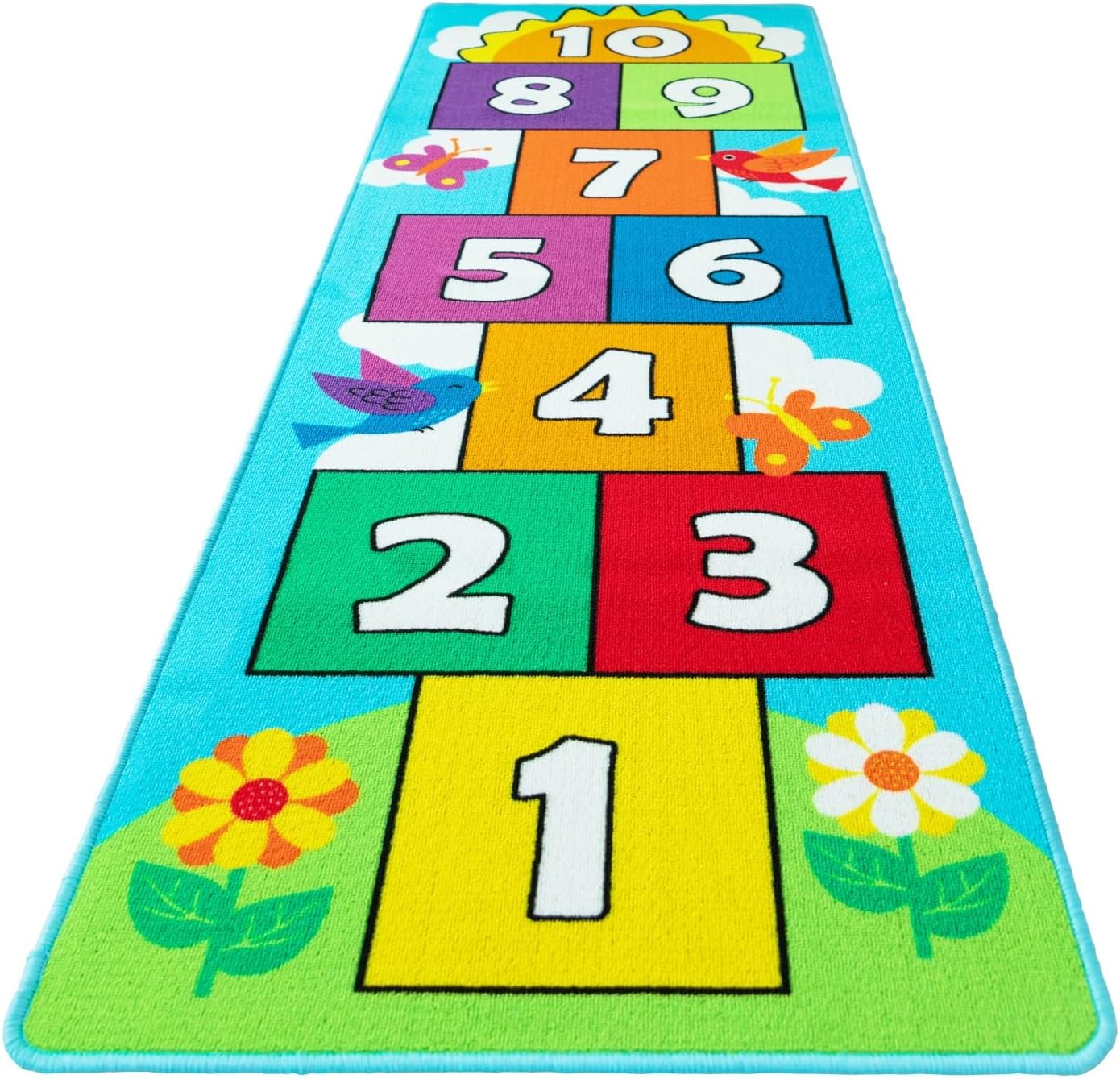 Amazon.com: Hop & Count Hopscotch Rug for Kids, Floor Play Area Rug ...
