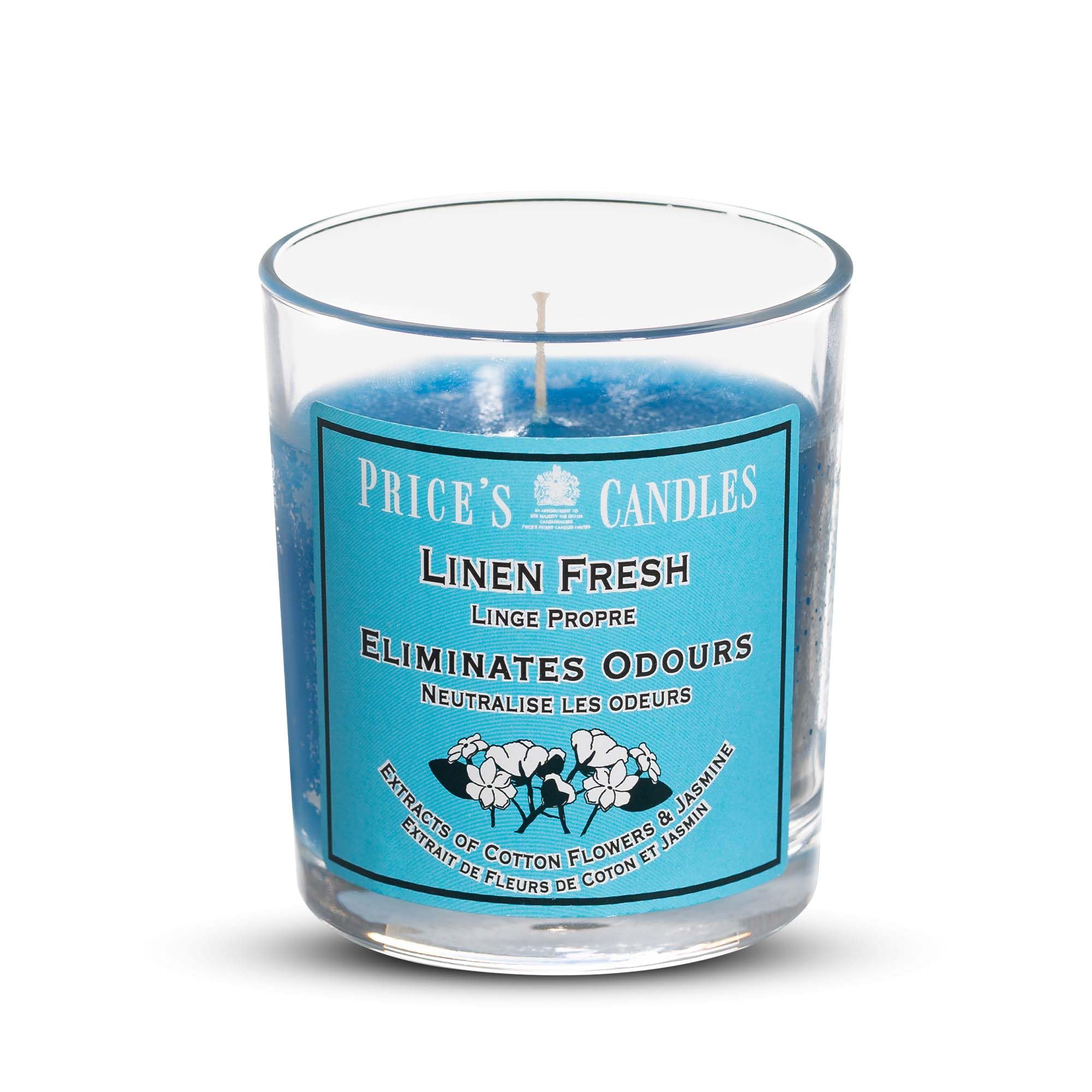 Price's - Fresh Linen Jar Candle - Odour Eliminating Candle - Made with ...