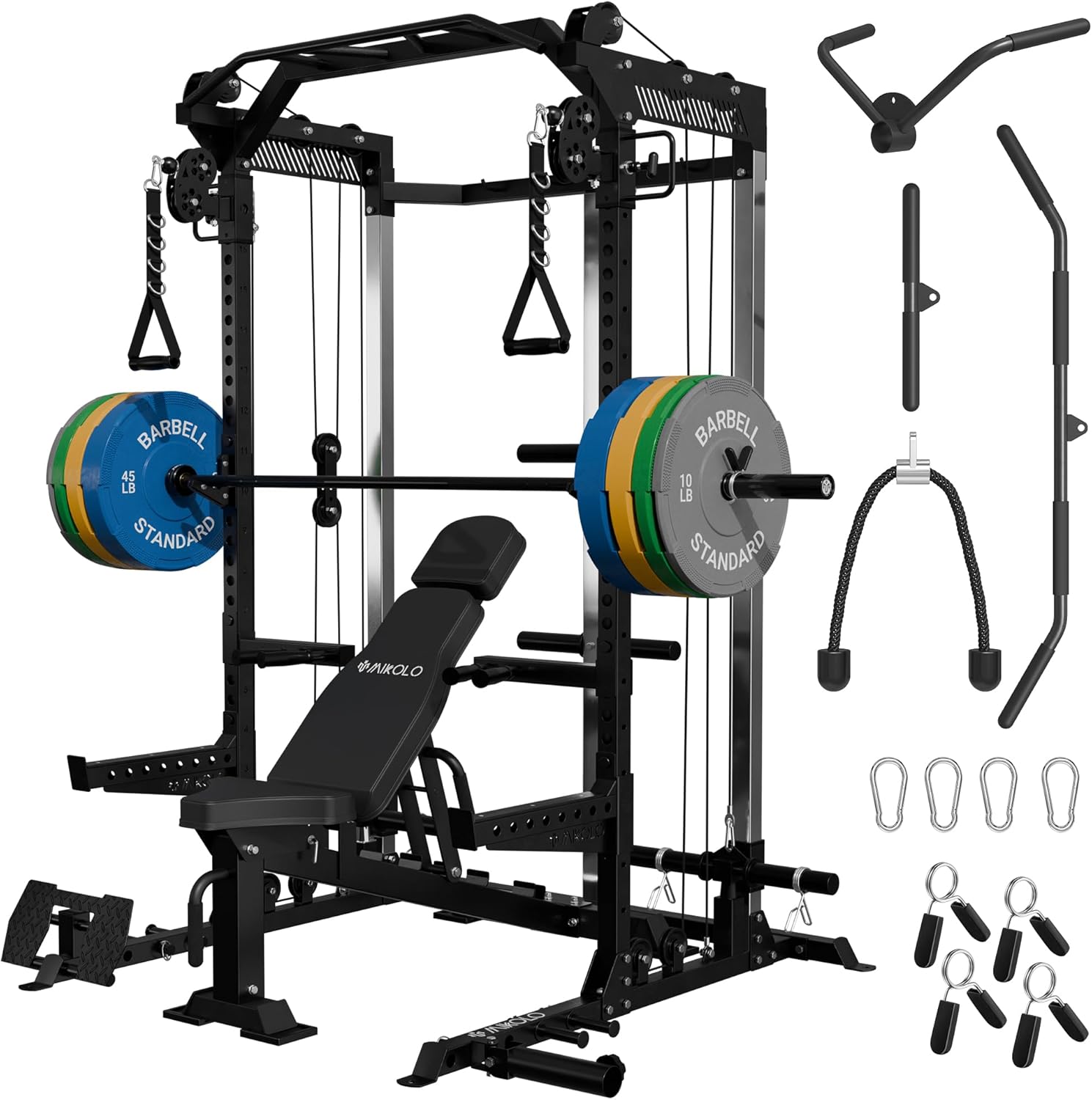 Mikolo Power Cage, 2000LB Squat Rack, Dual Pulley Philippines | Ubuy