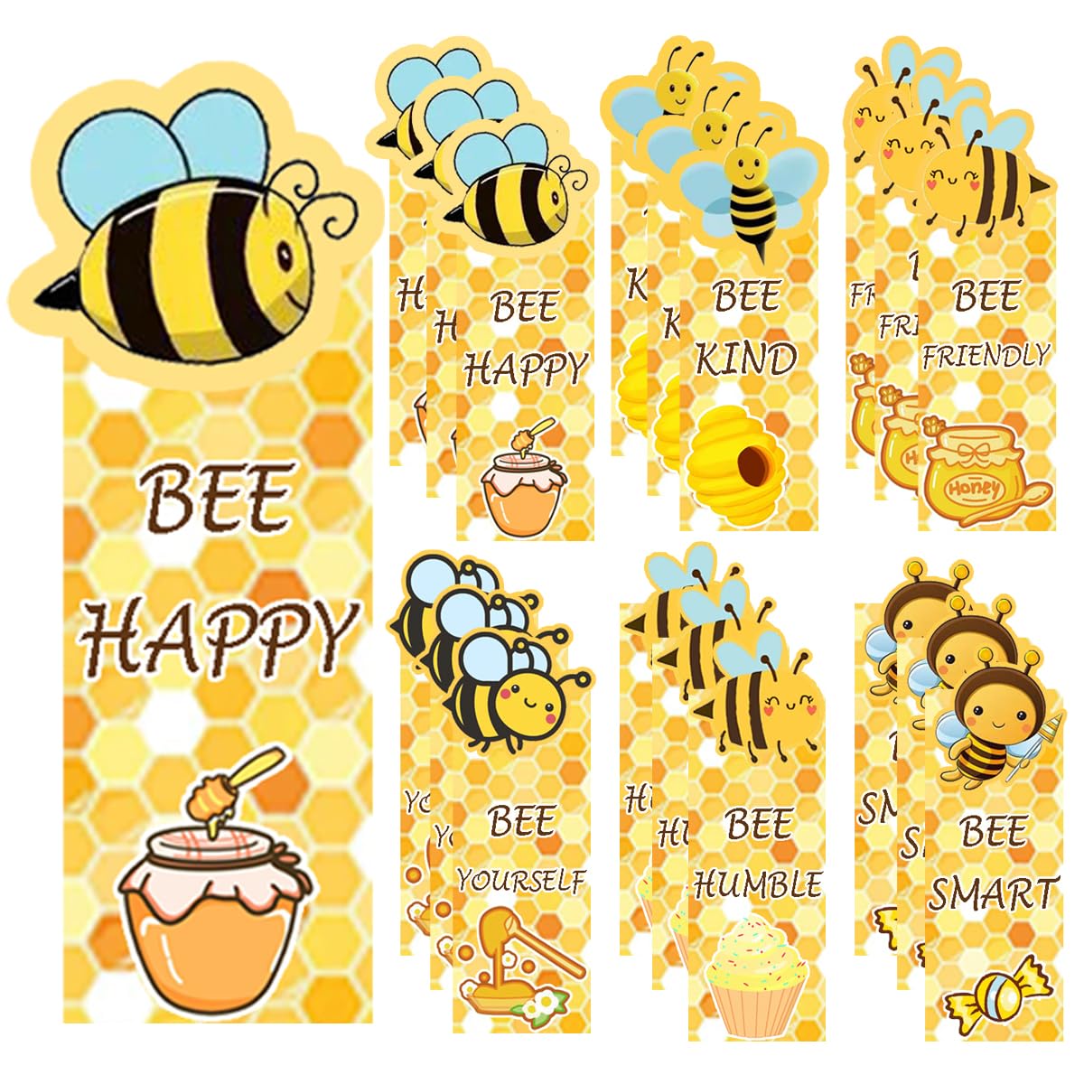Amazon.com: Cute Bee Bookmarks,1.6 * 5.5Inch Motivational Paper ...