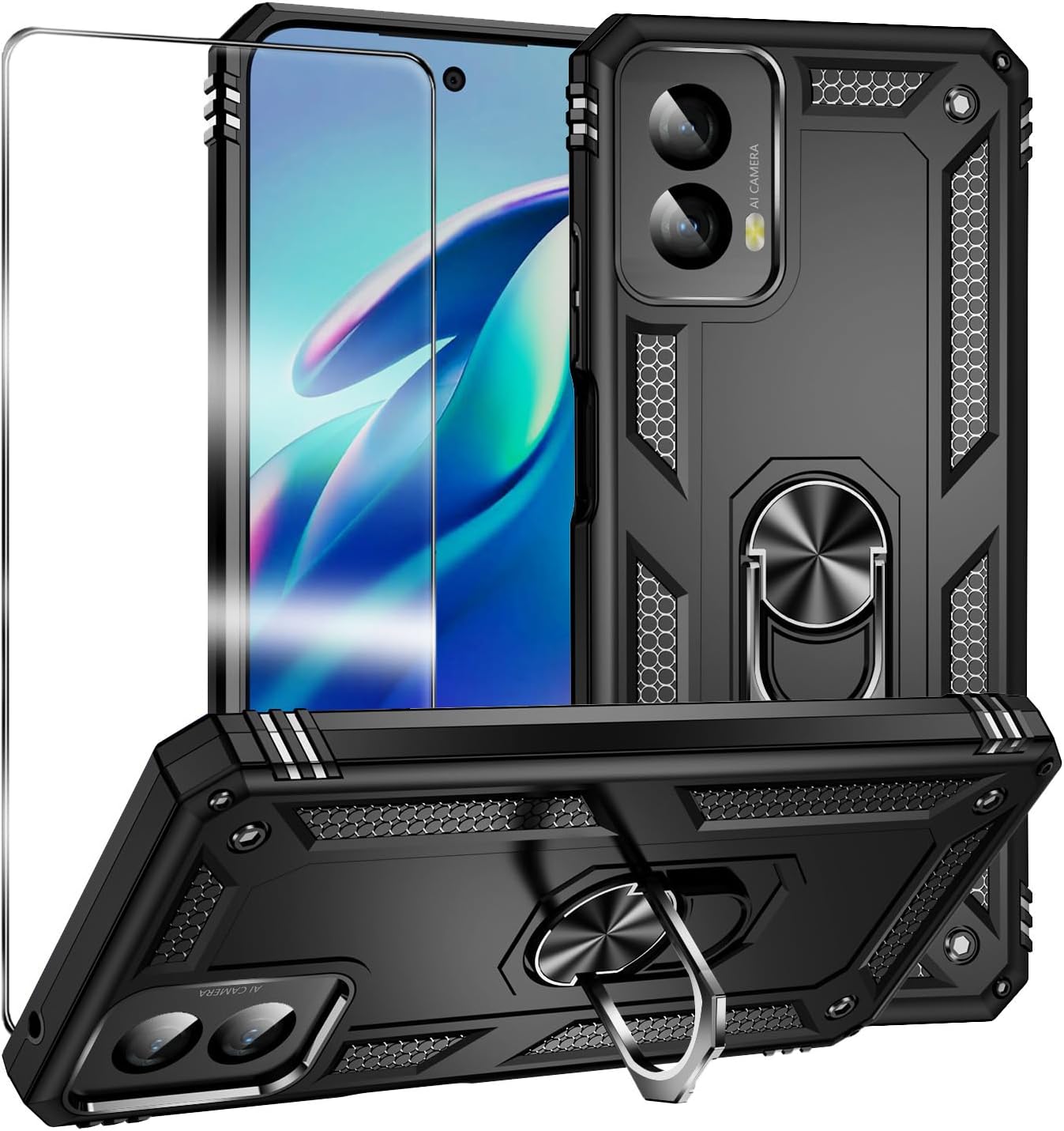 Amazon.com: for Moto G Power 5G (2024) Case with Tempered Glass Screen ...