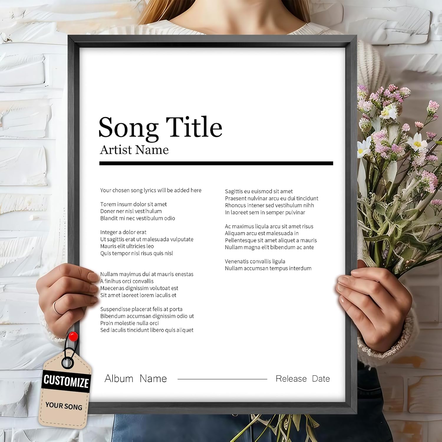 Amazon.com: Custom Song Lyrics Wall Art Poster Prints, Personalized ...