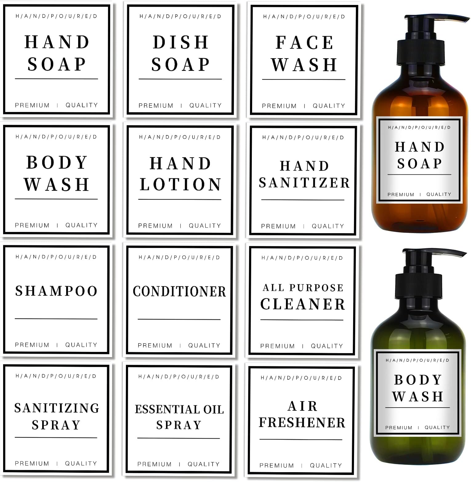 Amazon.com: White Waterproof Soap Labels for Glass/Plastic Bottles ...