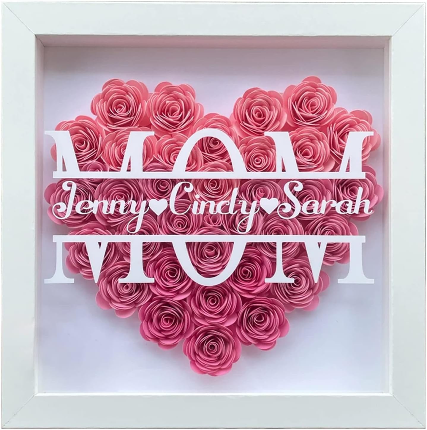 Amazon.com - Personalized Mom Flower Shadow Box with 1-8 Names Custom ...