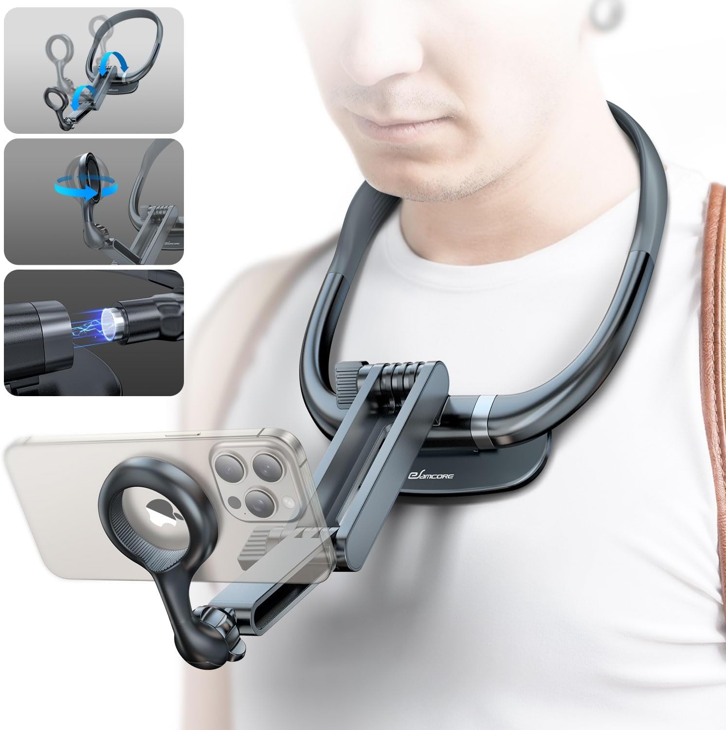 Amazon.com: TELESIN° Magnetic POV/Vlog Neck Cell Phone Holder, Necklace ...