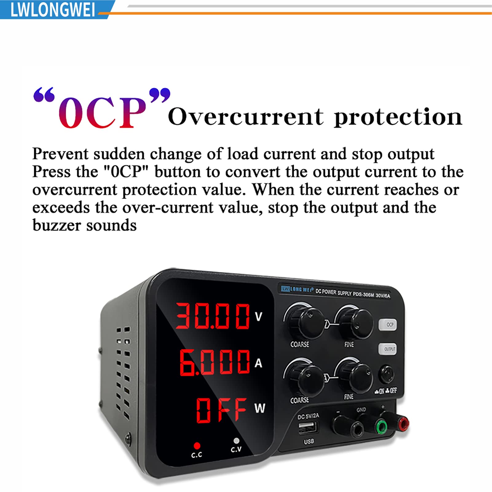 Snapklik.com : LWLONGWEI DC Power Supply Variable,30V 6A 180W ...