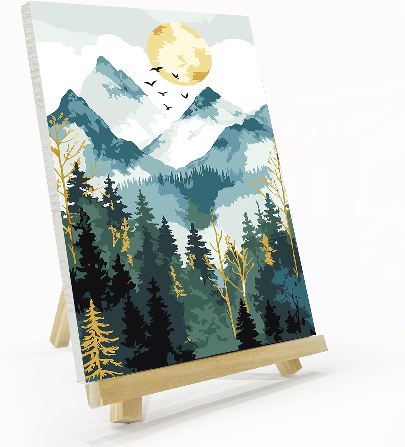 Amazon.com: JOOZ Mountain Paint by Numbers Kit for Adults with Frame ...