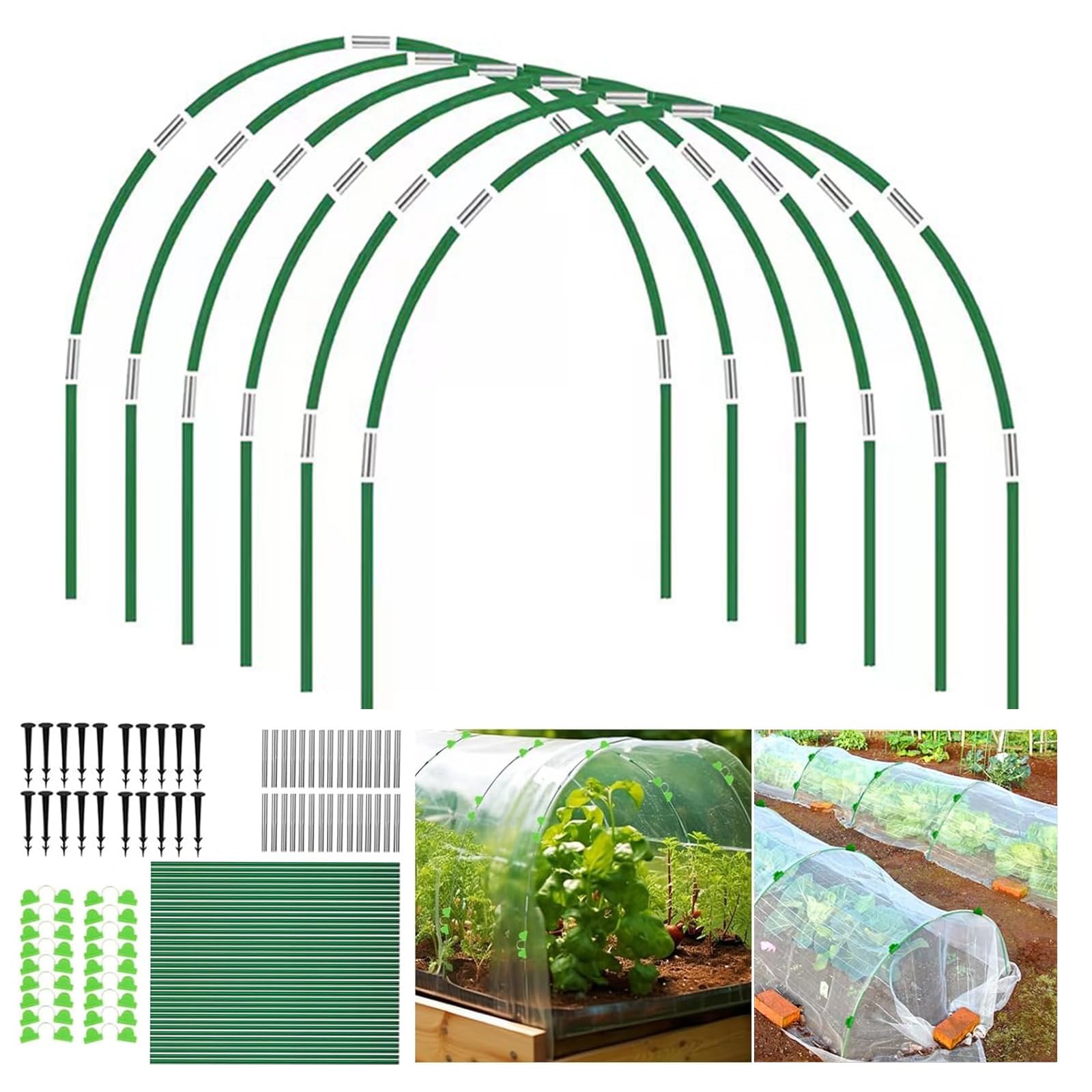 Amazon.com : 36 PCS Garden Hoops Grow Tunnel with Clips and Ground ...