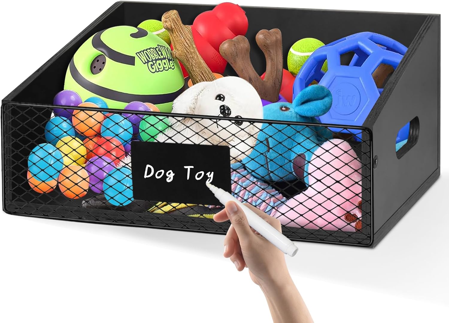 Pet Supplies : Wood Toy Storage Bin, Dog Toy Basket, Dog Toy Storage ...