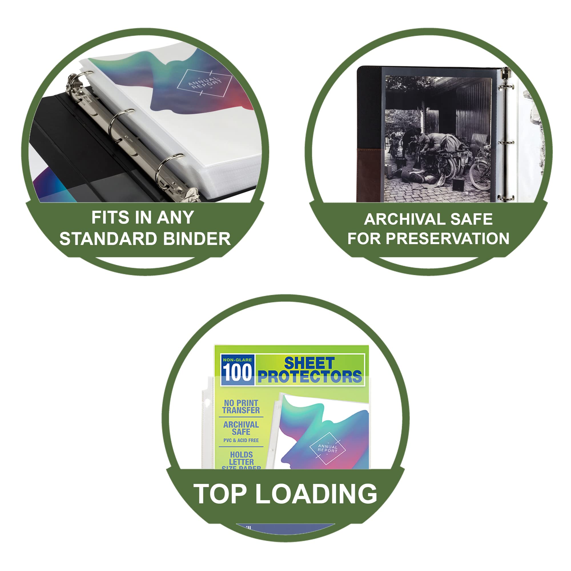 Snapklik.com : 100 Pack Sheet Protectors, 85x11 Inch Page Protectors ...