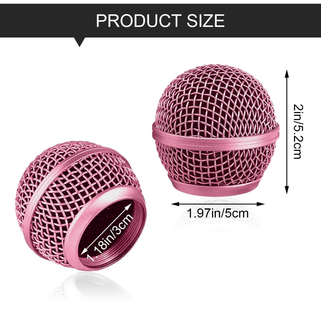 Microphone Head Replace, Steel Mesh Mic Grille Heads, Grille Mic Ball ...
