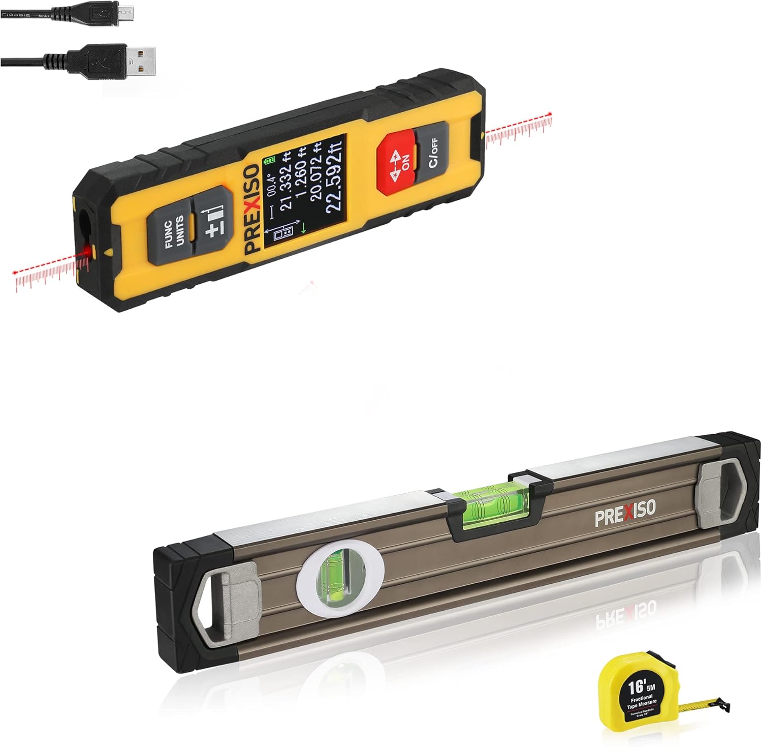 Amazon.com: PREXISO 16IN Spirit Level, TPR Material End Torpedo Level ...