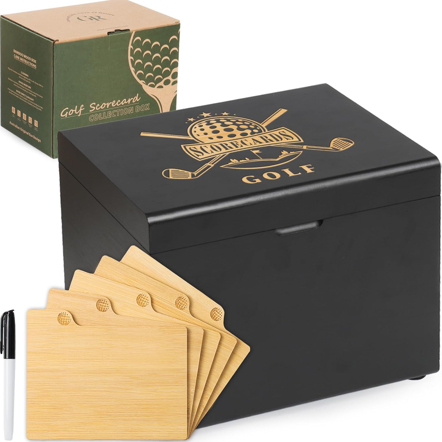 Amazon.com: GLORIEROO Golf Storage Box Golf Gifts - Golf Scorecard ...