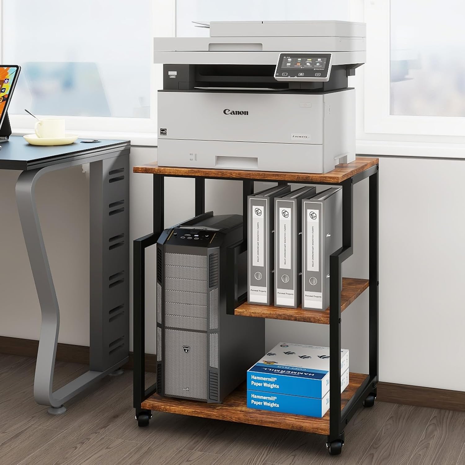 Amazon.com : Natwind 23.6x17.7 Inch Large Printer Stand, 3-Tier Mobile ...