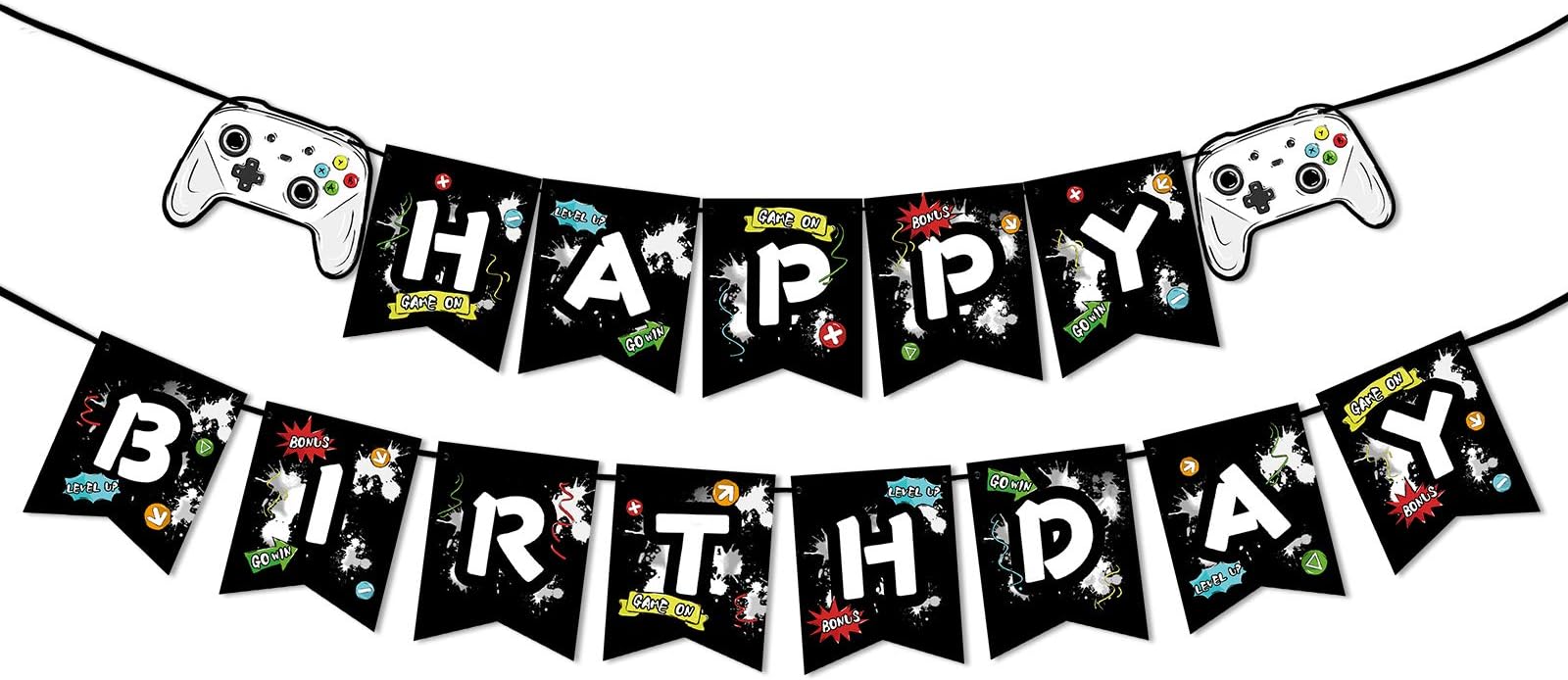 Amazon.com: Video Games Birthday Banner - Video Games Happy Birthday ...