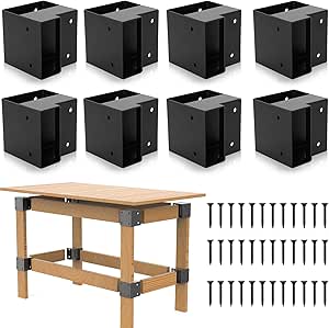 Heavy Duty Workbench Bracket Kit, 8 PCS Workbench Corner Brackets, 3 ...