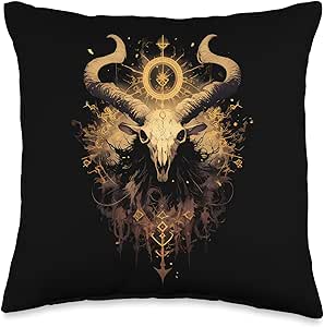 Amazon.com: Satanic Goat Occult Design Gothic Baphomet Throw Pillow ...