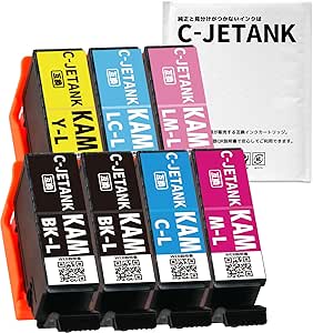 Amazon.co.jp: C-JETANK エプソン用 インクカートリッジ C-JETANK インクカートリッジ KAM-6CL-L 「 かめ 」 新互換インク 最新ICチップ QR WEB ...