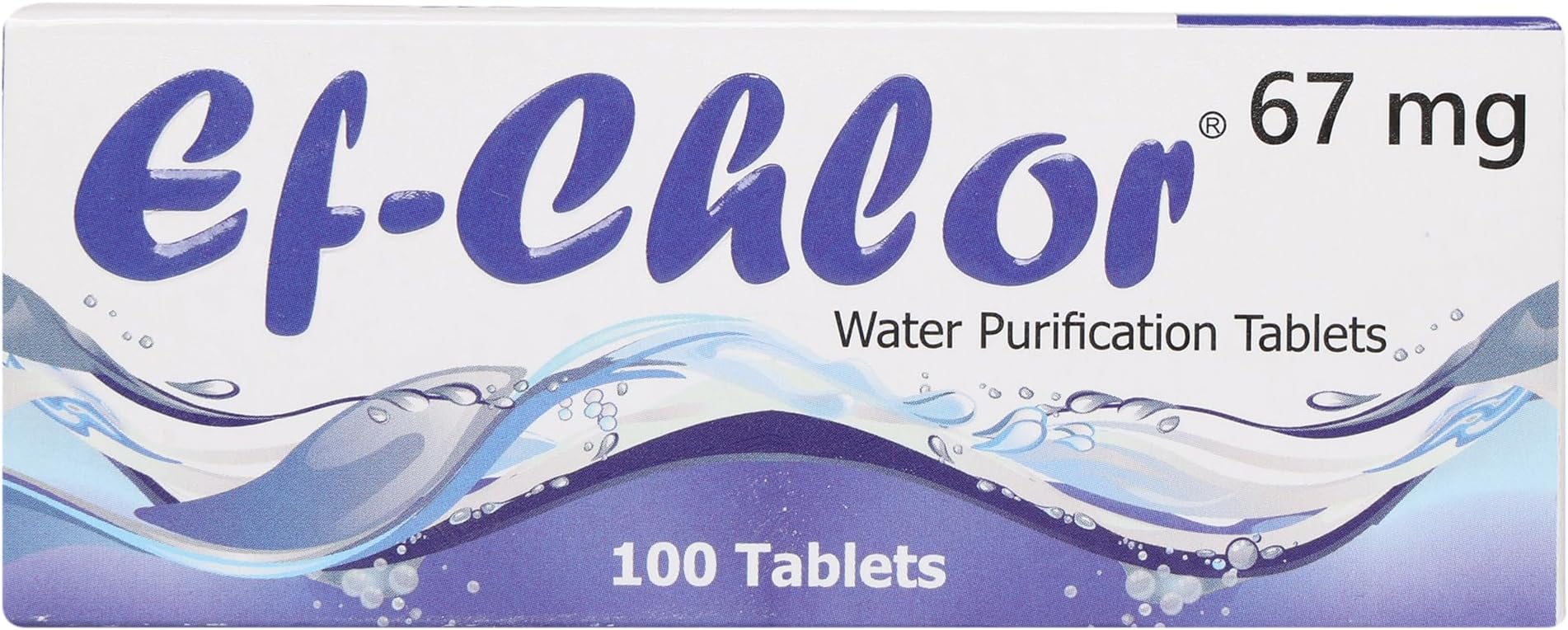 Ef-Chlor 67 mg Water Purification Tablets - Pack of 100 Tablets / 1 ...