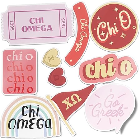 Amazon.com: Chi Omega - Sticker Sheet - Retro Theme : Arts, Crafts & Sewing