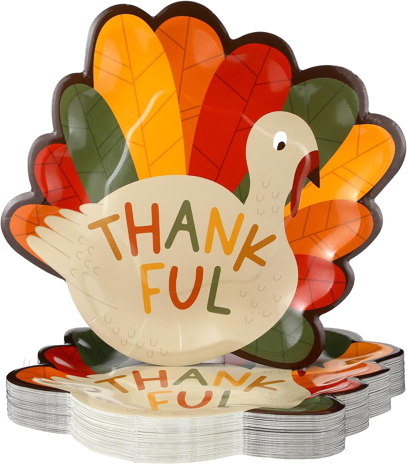 Amazon.com: Zhehao 50 Pcs 9" Thanksgiving Plates Bulk Disposable Turkey ...
