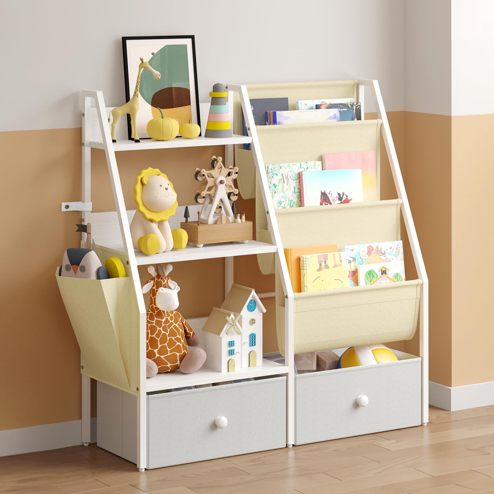 Amazon.com: HAVLOTII Kids Bookshelf and Toy Organizer, 3 Tier Bookshelf ...