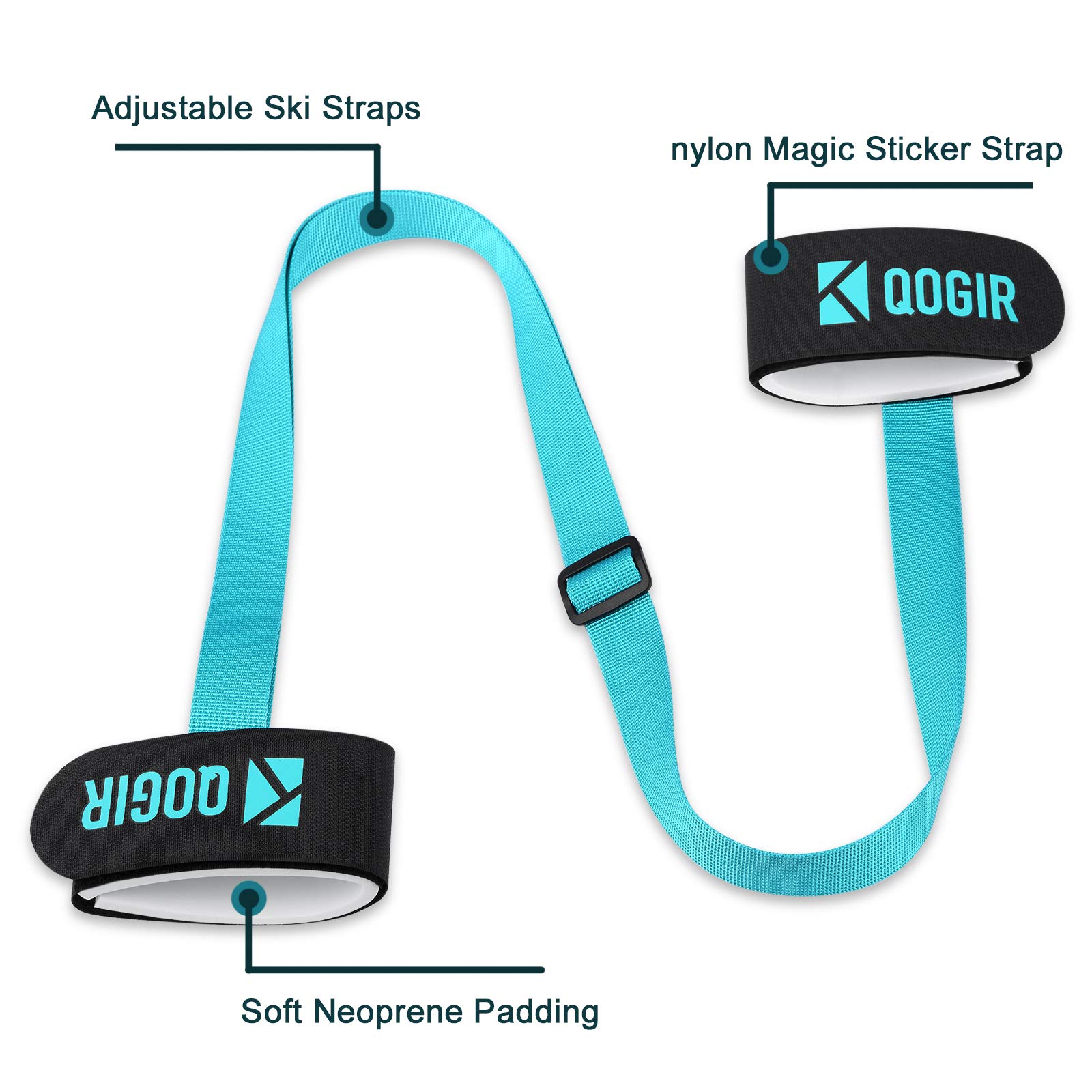 Snapklik.com : QOGIR Ski And Pole Carrier Strap 1 Pack, Adjustable Size ...