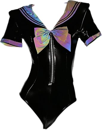 Amazon.com: MEOWCOS Bodysuit for Women Onesie Skirt Set Sailor Collar ...