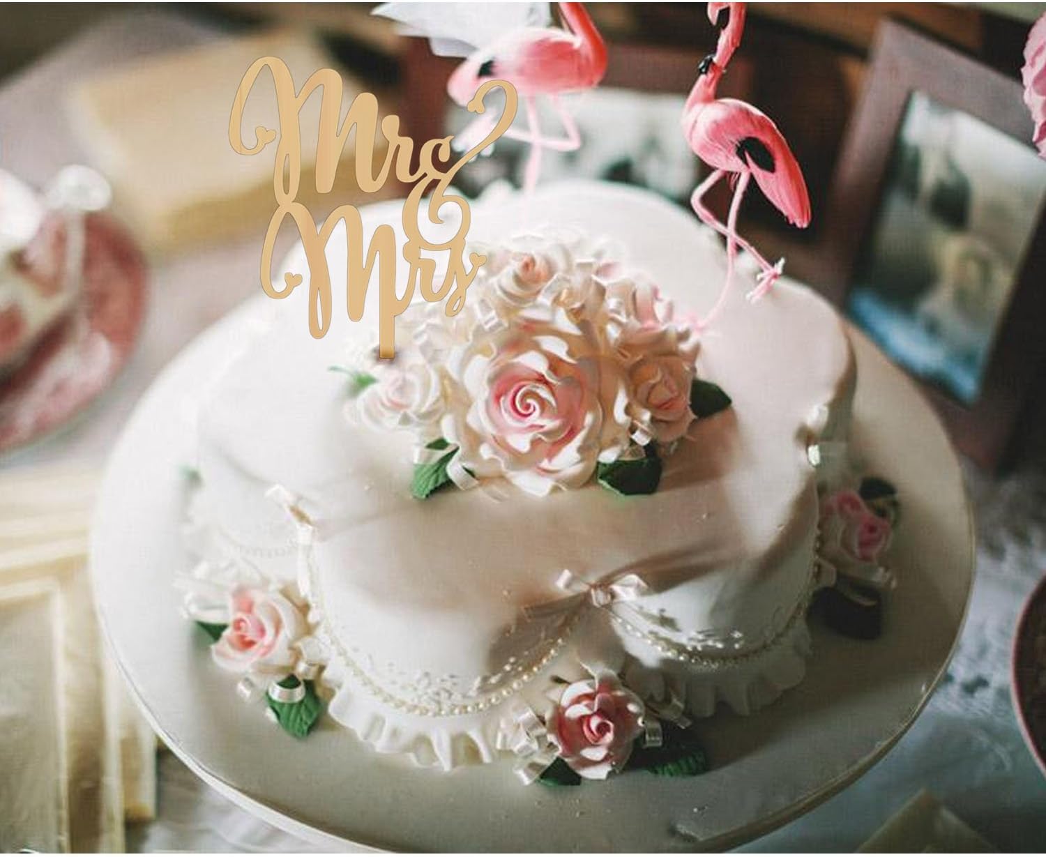 Amazon.com: Kangkang@ Charming Mr and Mrs Wedding Cake Topper Laser Cut ...