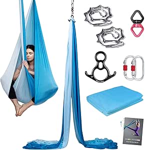 Amazon.com : PRIOR FITNESS Aerial Silks Kit Colorful 9/15/20 Yards 40D ...