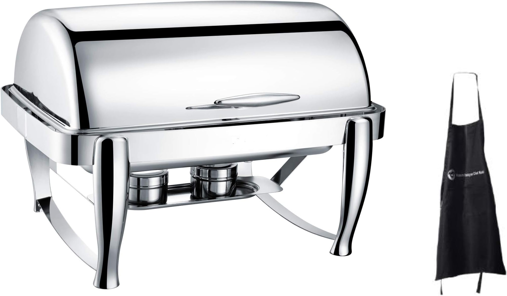 Amazon.com: CHEFQ Deluxe High End Stainless Steel Chafer with Roll Top ...