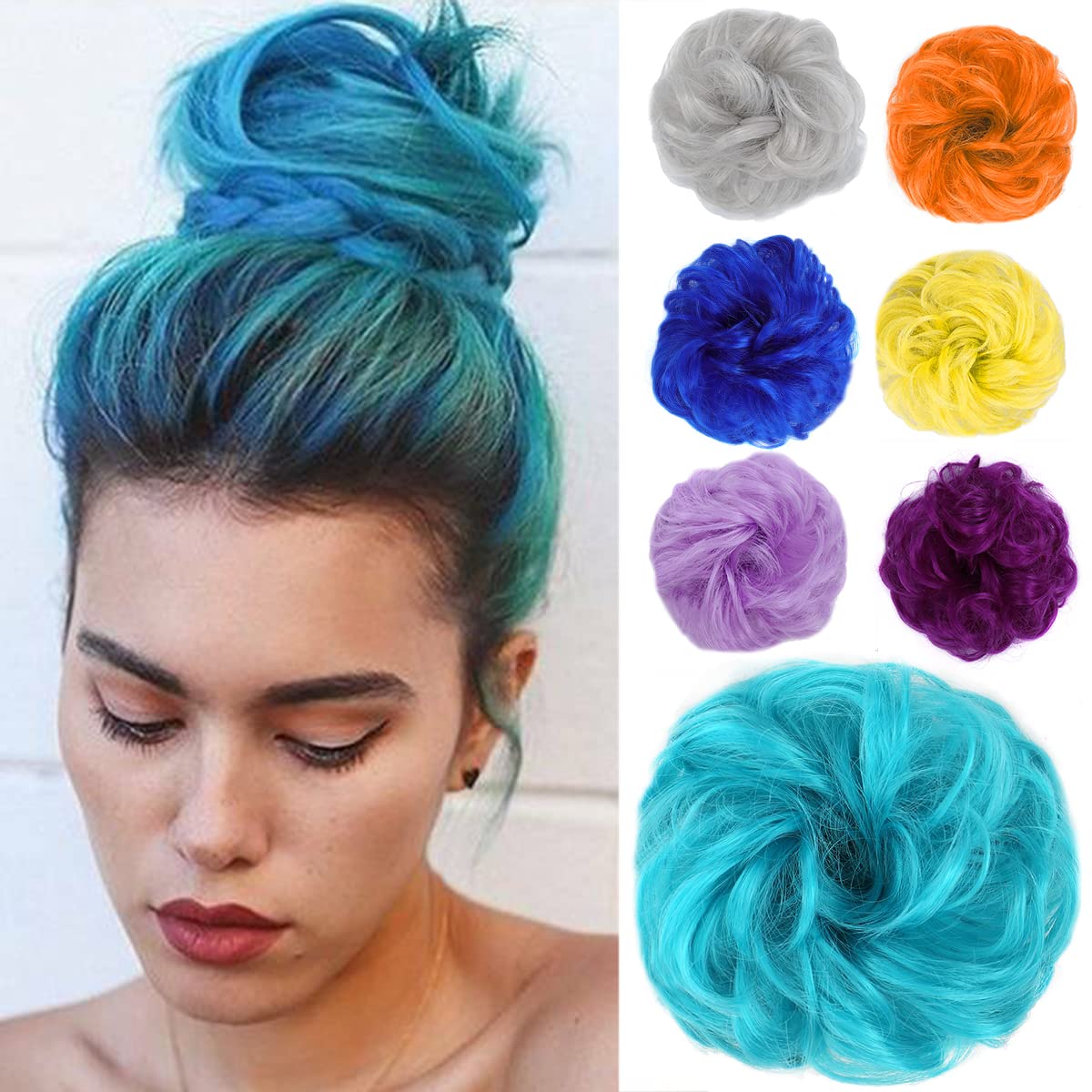 Amazon.com : Kediciz Messy Bun Hair Piece Fake Hair Buns Scrunchies ...