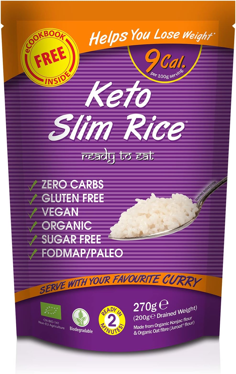 Amazon.com : Eat Water Slim Rice Zero Carbohydrate 270g | Made from ...