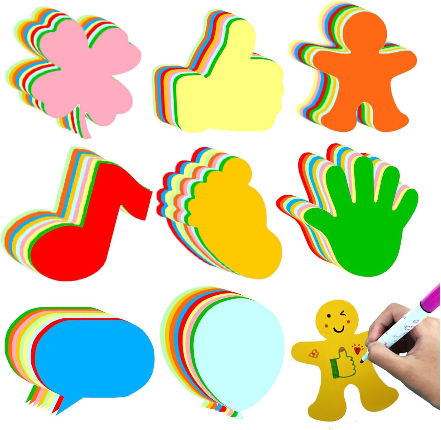 Amazon.com: 180 Pcs Balloons Paper Cutouts 6 Inch Footprint Cutouts ...