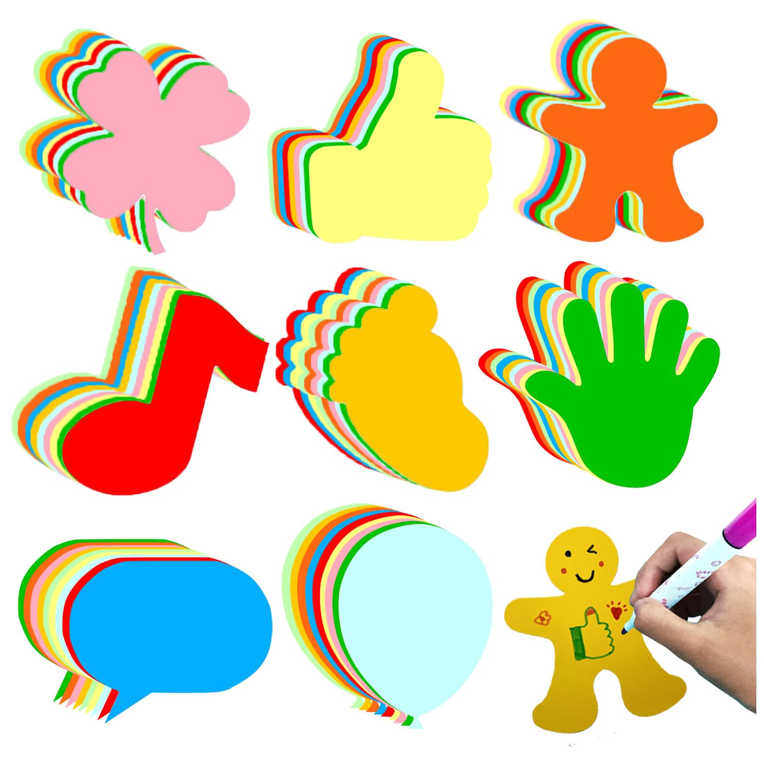 Amazon.com: 180 Pcs Balloons Paper Cutouts 6 Inch Footprint Cutouts ...