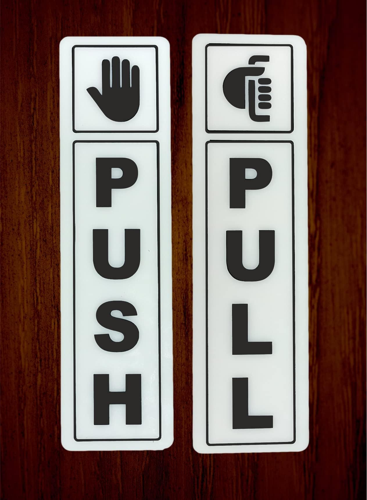 SIGN EVER Door Sign Push Pull Stickers for Glass Doors Die Cut Red and ...