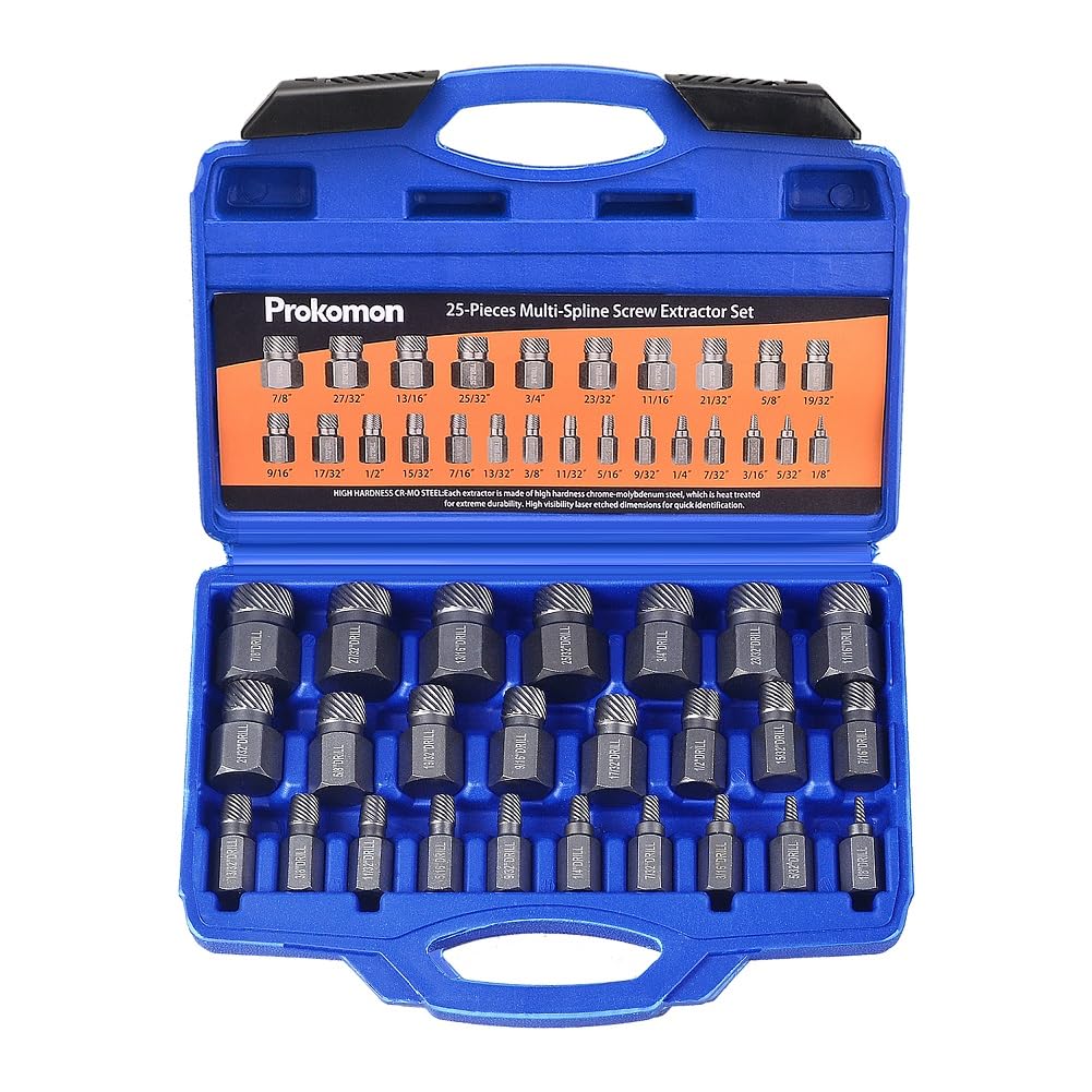 Snapklik.com : Easy Out Screw Extractor Set, 25 Pieces Hex Head Bolt ...