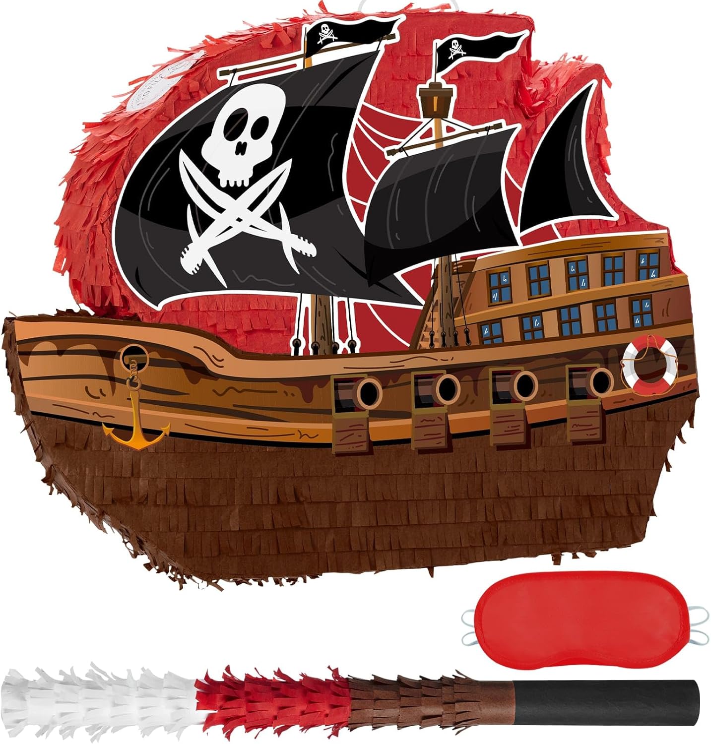 WERNNSAI Pirate Piñata - Pirate Ship Piñata with Blindfold and Bat for ...