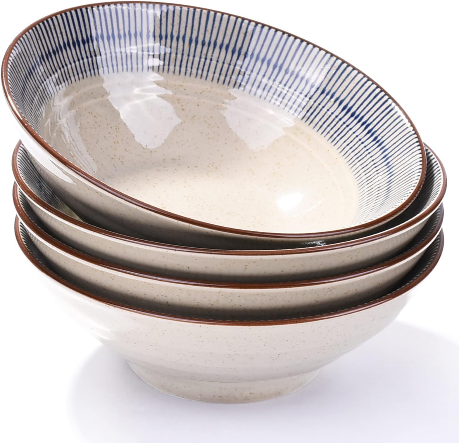 Amazon.com: LMRLCS Japanese Ramen Bowls, 7.3 Inch (25.36 oz) Porcelain ...