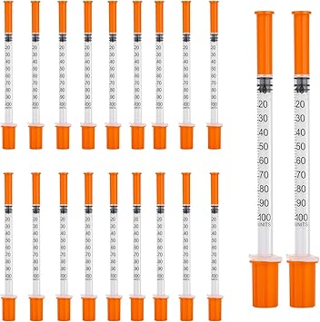 20 Pack 1ml/CC Dispensing Measuring Tool with 31G (8mm),Plastic Tube ...