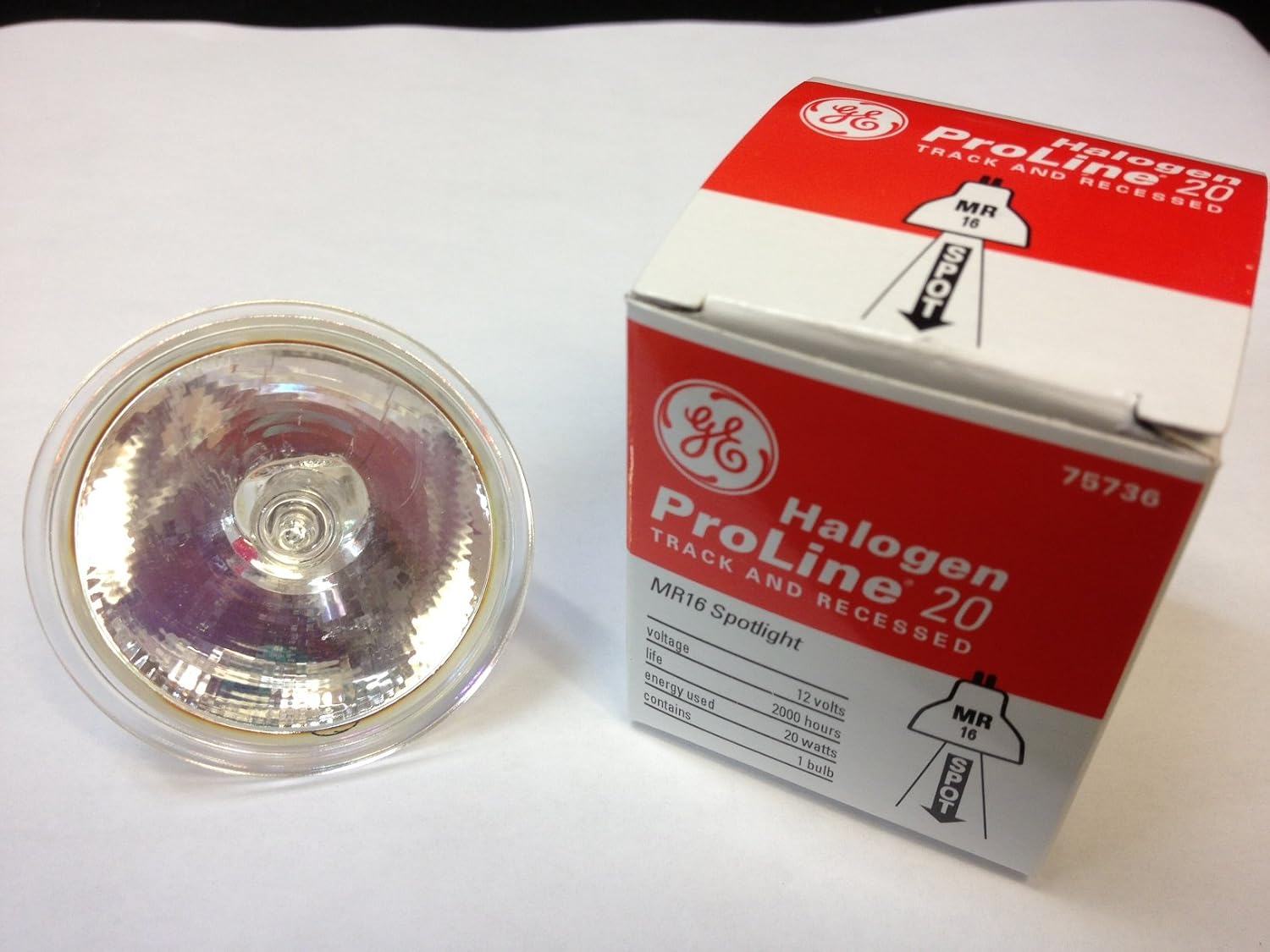 NEW GE Lighting Halogen ProLine Bulb 20W MR16 Spotlight 12V, 2000 Hours ...